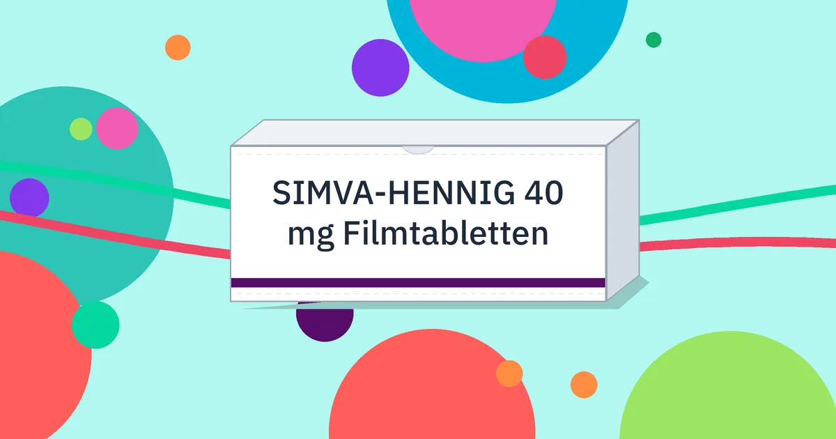 Symbolbild: Packung mit der Aufschrift SIMVA-HENNIG 40 mg Filmtabletten (PZN 04111989) – Verfügbarkeit und Bezug in Apotheken in Frankfurt am Main