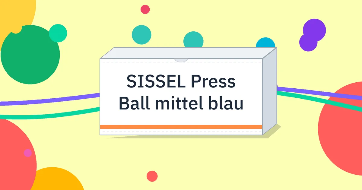 Symbolbild: Packung mit der Aufschrift SISSEL Press Ball mittel blau (PZN 00999908) – Verfügbarkeit und Bezug in Apotheken in Frankfurt am Main