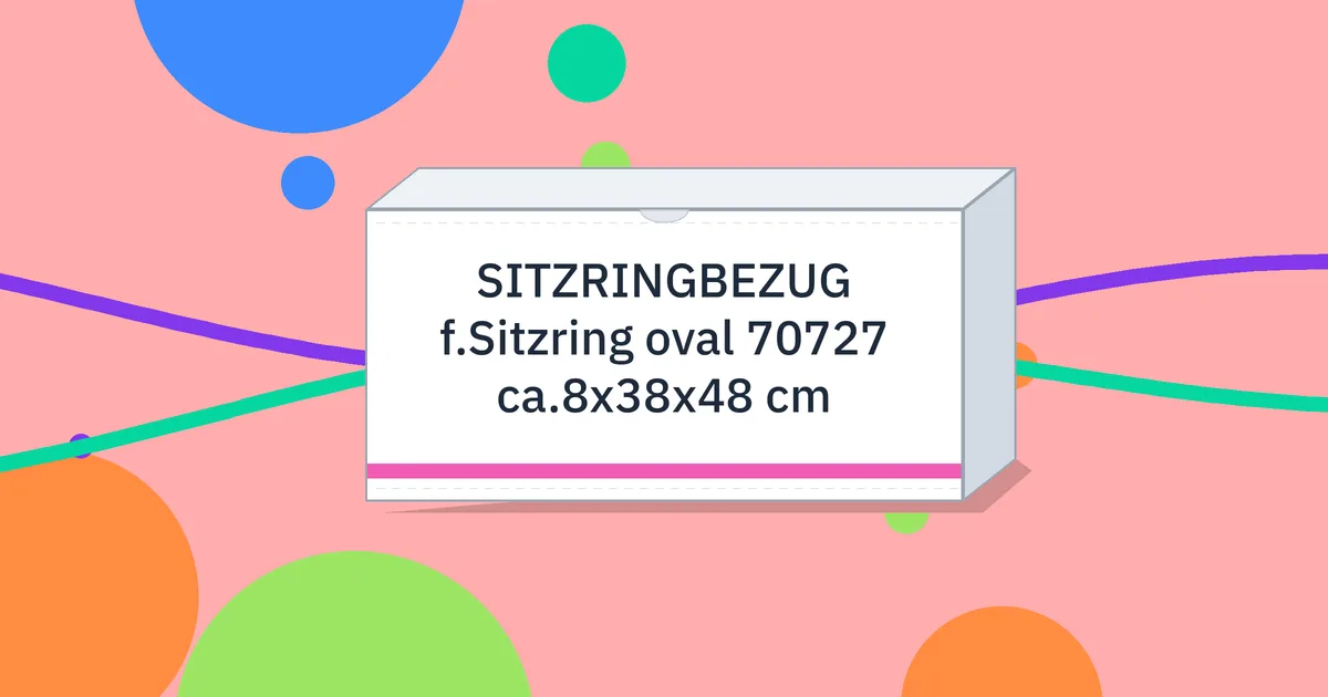 Symbolbild: Packung mit der Aufschrift SITZRINGBEZUG f.Sitzring oval 70727 ca.8x38x48 cm (PZN 19291810) – Verfügbarkeit und Bezug in Apotheken in Frankfurt am Main