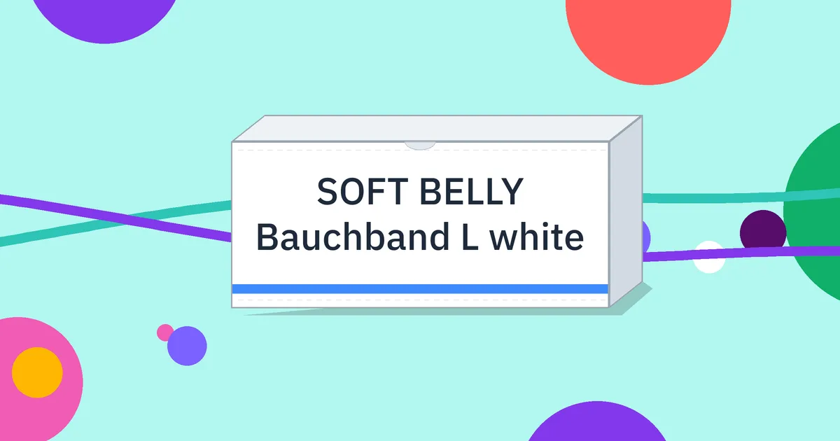 Symbolbild: Packung mit der Aufschrift SOFT BELLY Bauchband L white (PZN 18497018) – Verfügbarkeit und Bezug in Apotheken in Frankfurt am Main