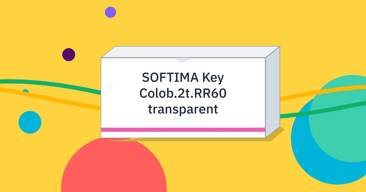 Symbolbild: Packung mit der Aufschrift SOFTIMA Key Colob.2t.RR60 transparent (PZN 00993283) – Verfügbarkeit und Bezug in Apotheken in Frankfurt am Main