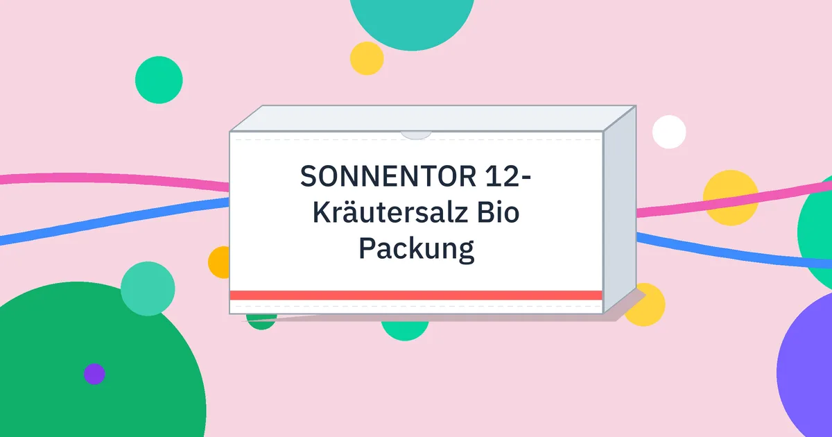 Symbolbild: Packung mit der Aufschrift SONNENTOR 12-Kräutersalz Bio Packung (PZN 18903122) – Verfügbarkeit und Bezug in Apotheken in Frankfurt am Main