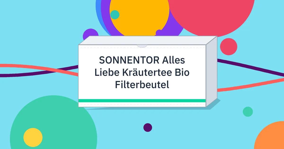 Symbolbild: Packung mit der Aufschrift SONNENTOR Alles Liebe Kräutertee Bio Filterbeutel (PZN 18902074) – Verfügbarkeit und Bezug in Apotheken in Frankfurt am Main