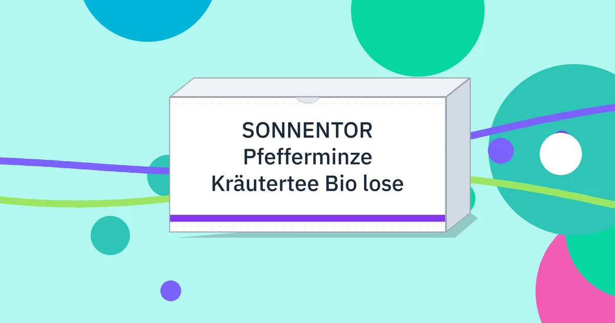 Symbolbild: Packung mit der Aufschrift SONNENTOR Pfefferminze Kräutertee Bio lose (PZN 18903903) – Verfügbarkeit und Bezug in Apotheken in Frankfurt am Main