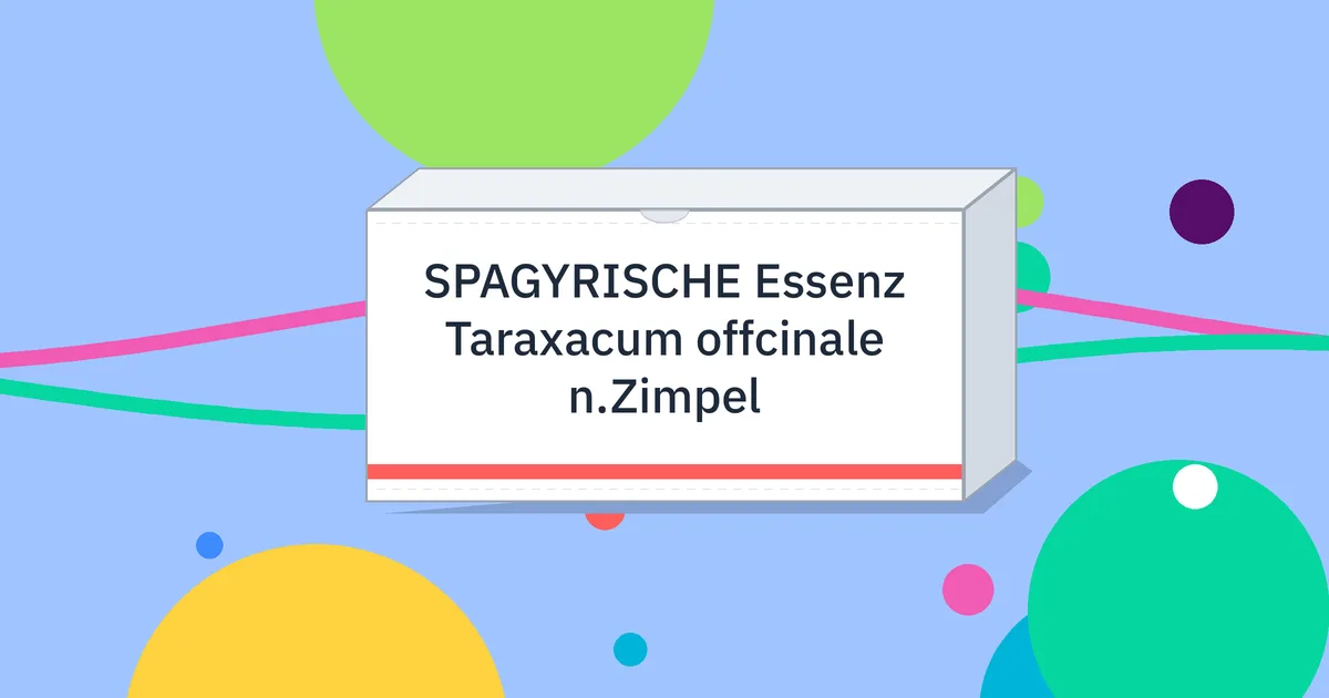 Symbolbild: Packung mit der Aufschrift SPAGYRISCHE Essenz Taraxacum offcinale n.Zimpel (PZN 00917945) – Verfügbarkeit und Bezug in Apotheken in Frankfurt am Main