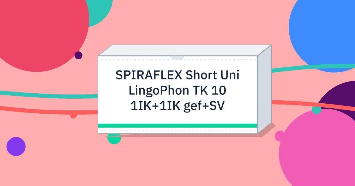 Symbolbild: Packung mit der Aufschrift SPIRAFLEX Short Uni LingoPhon TK 10 1IK+1IK gef+SV (PZN 14002971) – Verfügbarkeit und Bezug in Apotheken in Frankfurt am Main