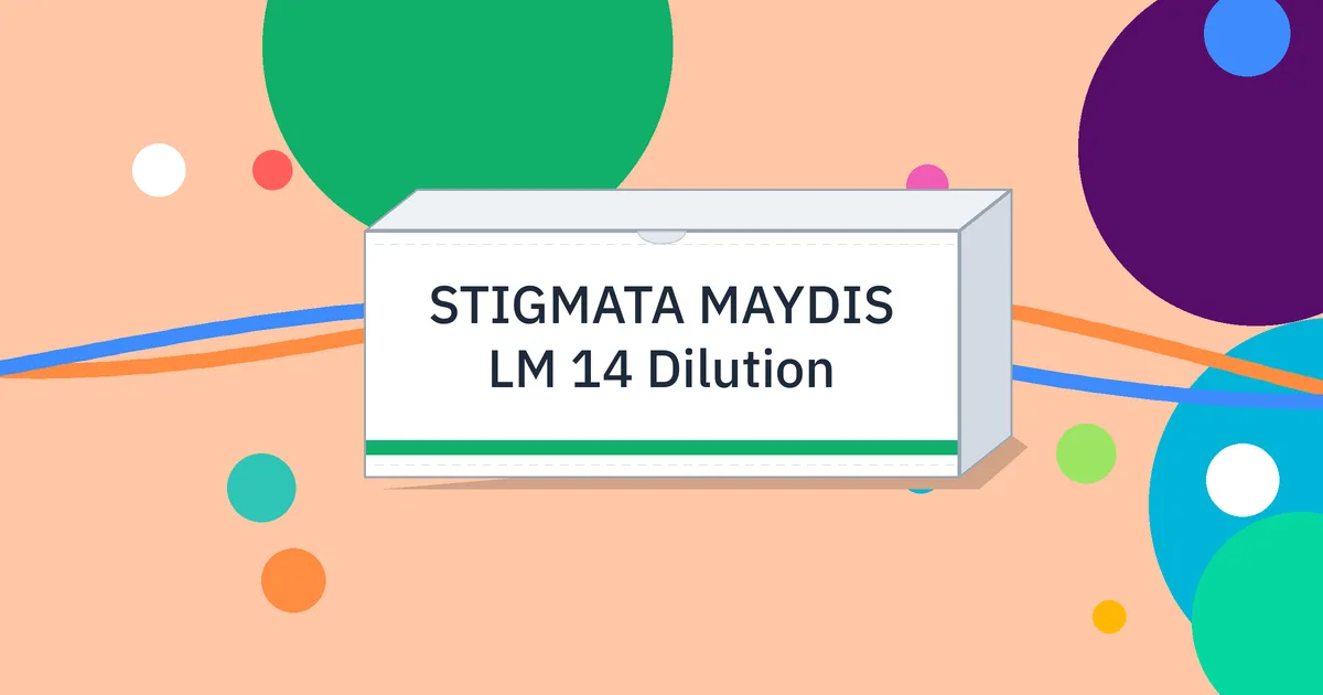 Symbolbild: Packung mit der Aufschrift STIGMATA MAYDIS LM 14 Dilution (PZN 13200918) – Verfügbarkeit und Bezug in Apotheken in Frankfurt am Main