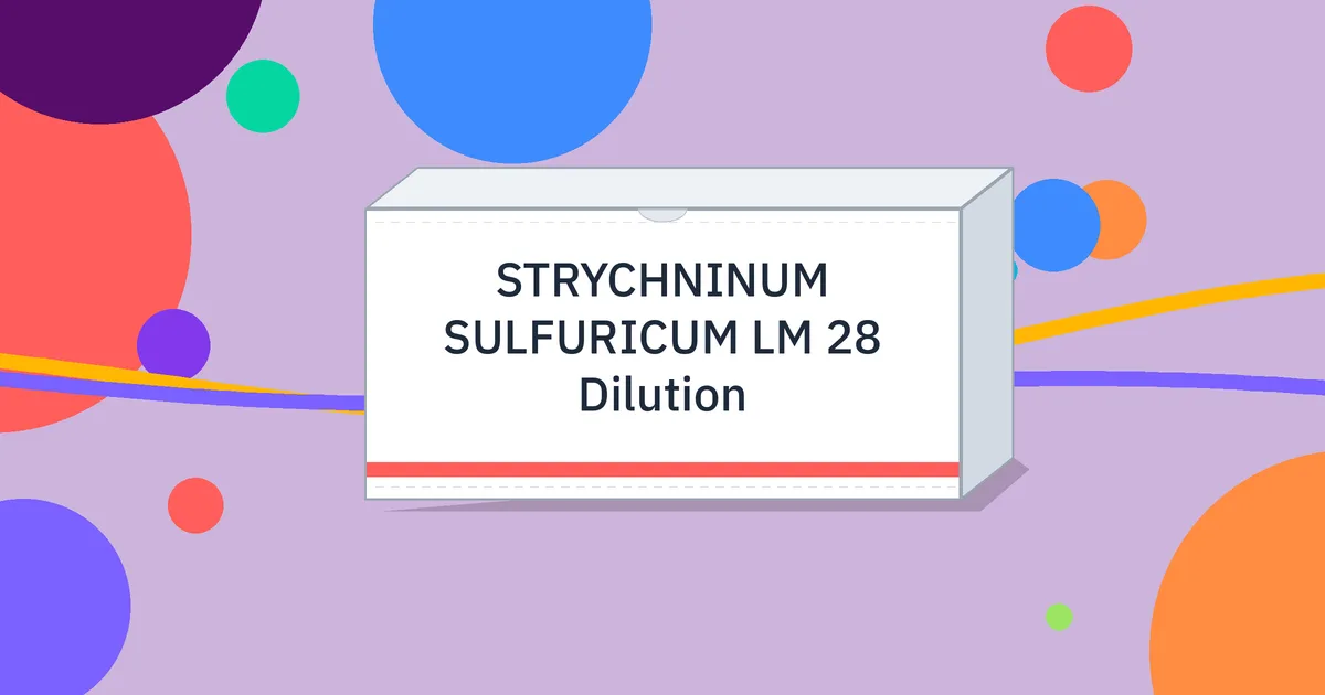 Symbolbild: Packung mit der Aufschrift STRYCHNINUM SULFURICUM LM 28 Dilution (PZN 13208311) – Verfügbarkeit und Bezug in Apotheken in Frankfurt am Main
