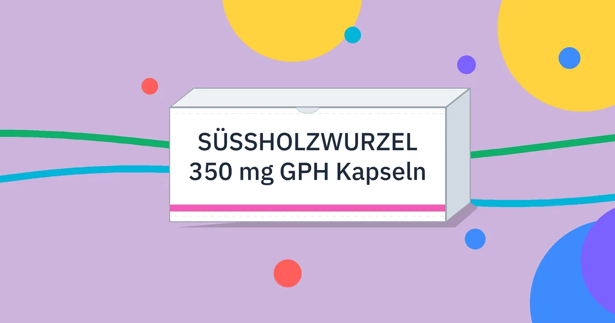 Symbolbild: Packung mit der Aufschrift SÜSSHOLZWURZEL 350 mg GPH Kapseln (PZN 06923562) – Verfügbarkeit und Bezug in Apotheken in Frankfurt am Main