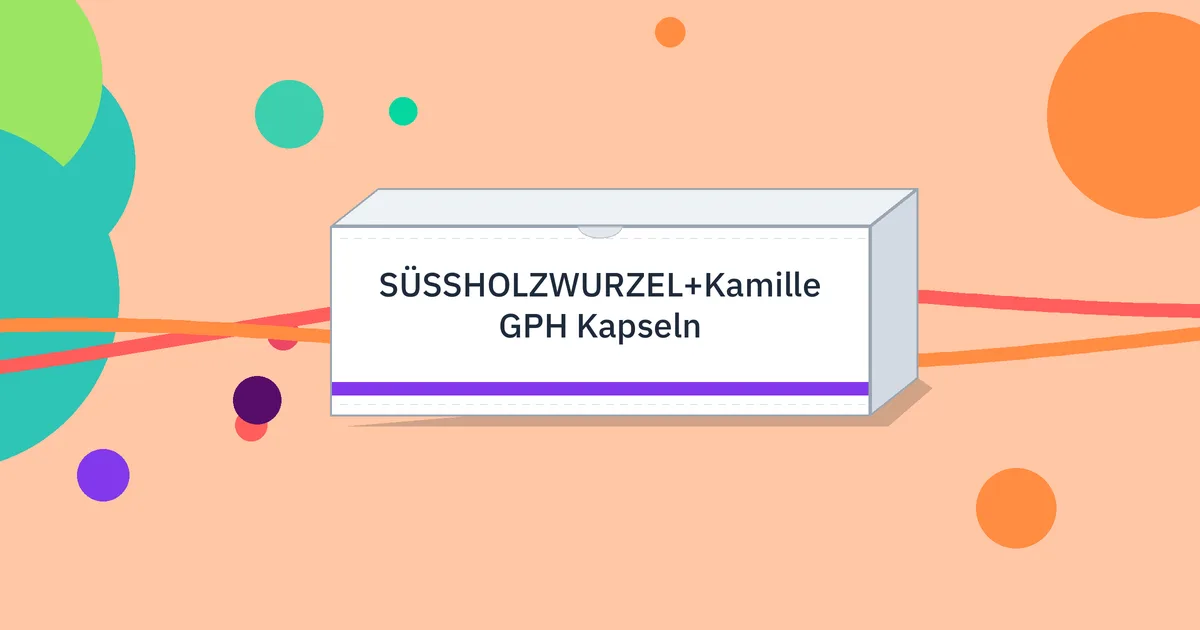 Symbolbild: Packung mit der Aufschrift SÜSSHOLZWURZEL+Kamille GPH Kapseln (PZN 05530613) – Verfügbarkeit und Bezug in Apotheken in Frankfurt am Main