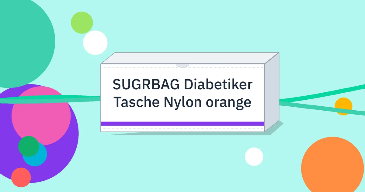 Symbolbild: Packung mit der Aufschrift SUGRBAG Diabetiker Tasche Nylon orange (PZN 11861099) – Verfügbarkeit und Bezug in Apotheken in Frankfurt am Main