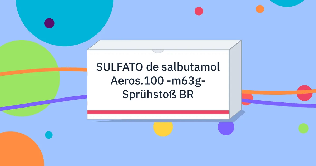 Symbolbild: Packung mit der Aufschrift SULFATO de salbutamol Aeros.100 -m63g-Sprühstoß BR (PZN 19849784) – Verfügbarkeit und Bezug in Apotheken in Frankfurt am Main