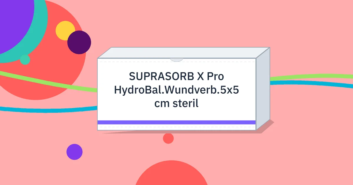 Symbolbild: Packung mit der Aufschrift SUPRASORB X Pro HydroBal.Wundverb.5x5 cm steril (PZN 20846555) – Verfügbarkeit und Bezug in Apotheken in Frankfurt am Main