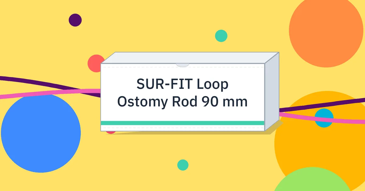 Symbolbild: Packung mit der Aufschrift SUR-FIT Loop Ostomy Rod 90 mm (PZN 18660033) – Verfügbarkeit und Bezug in Apotheken in Frankfurt am Main