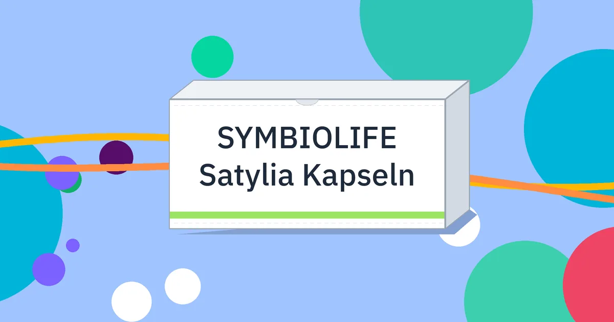 Symbolbild: Packung mit der Aufschrift SYMBIOLIFE Satylia Kapseln (PZN 18832882) – Verfügbarkeit und Bezug in Apotheken in Frankfurt am Main