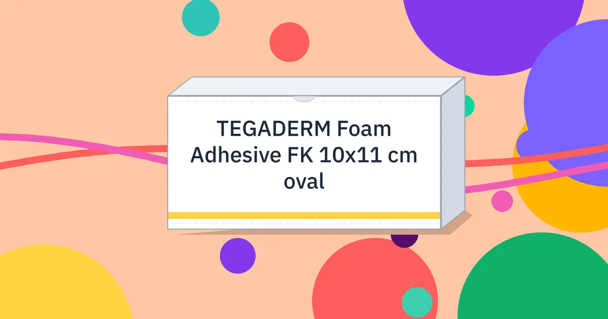 Symbolbild: Packung mit der Aufschrift TEGADERM Foam Adhesive FK 10x11 cm oval (PZN 20543961) – Verfügbarkeit und Bezug in Apotheken in Frankfurt am Main