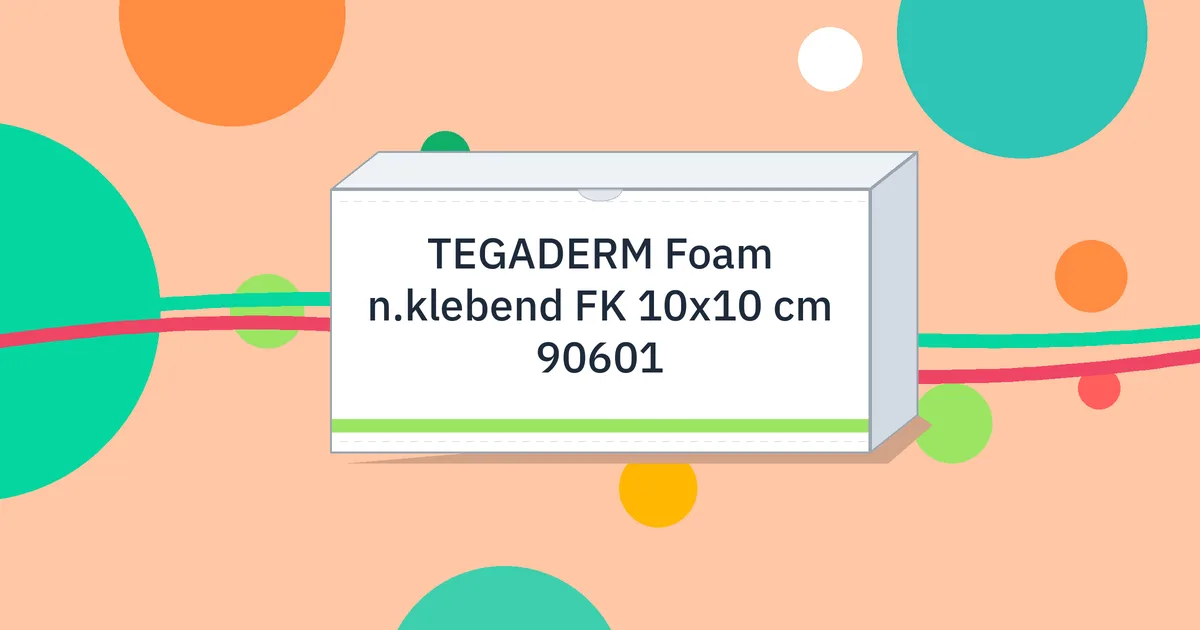 Symbolbild: Packung mit der Aufschrift TEGADERM Foam n.klebend FK 10x10 cm 90601 (PZN 19704152) – Verfügbarkeit und Bezug in Apotheken in Frankfurt am Main