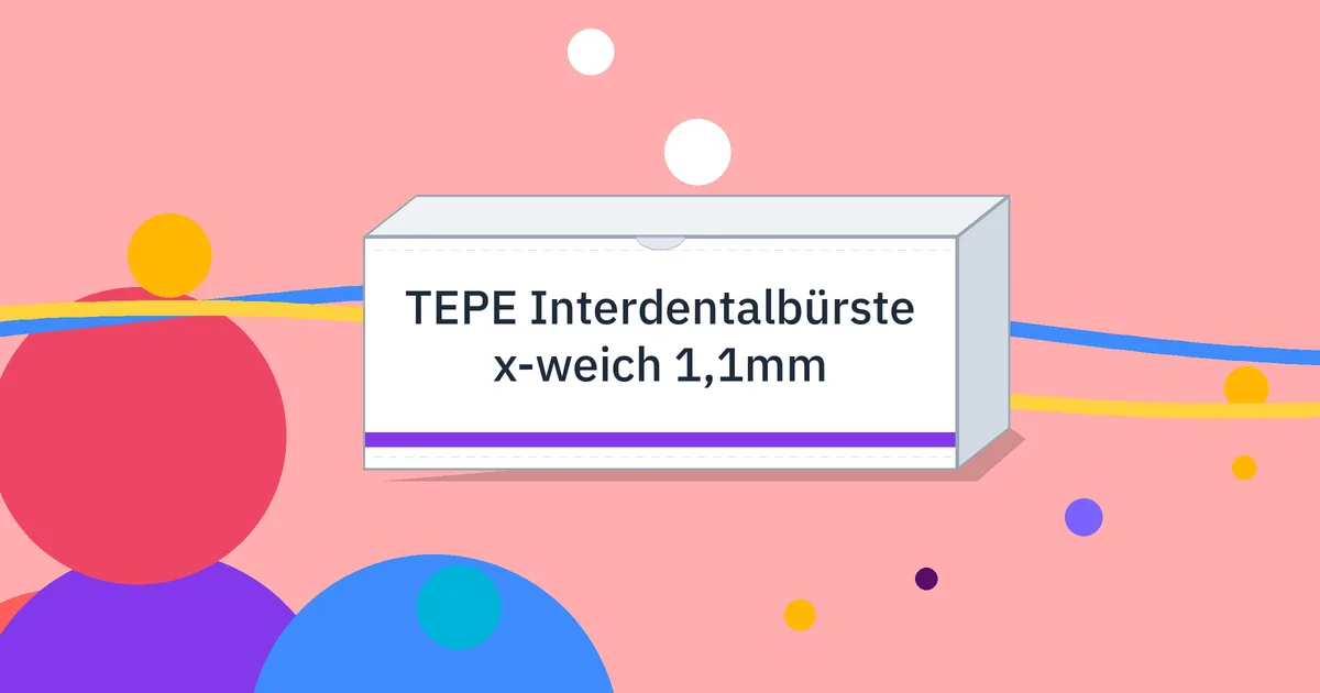 Symbolbild: Packung mit der Aufschrift TEPE Interdentalbürste x-weich 1,1mm (PZN 09724892) – Verfügbarkeit und Bezug in Apotheken in Frankfurt am Main