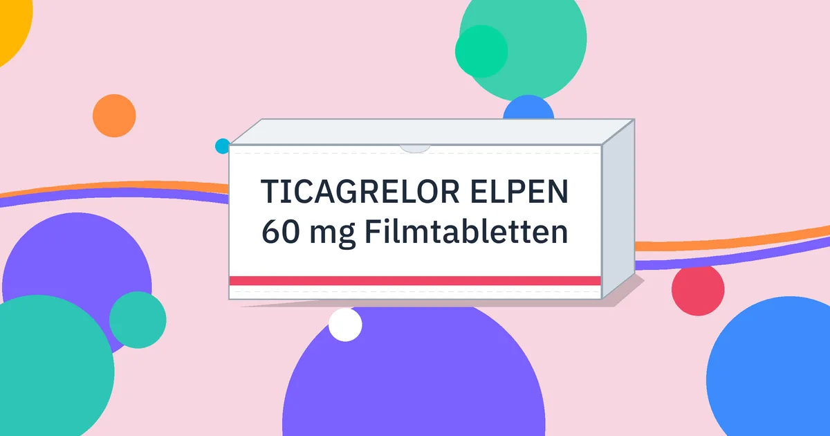 Symbolbild: Packung mit der Aufschrift TICAGRELOR ELPEN 60 mg Filmtabletten (PZN 19770315) – Verfügbarkeit und Bezug in Apotheken in Frankfurt am Main