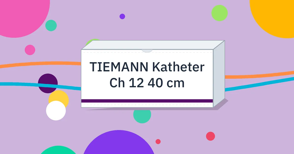 Symbolbild: Packung mit der Aufschrift TIEMANN Katheter Ch 12 40 cm (PZN 07489866) – Verfügbarkeit und Bezug in Apotheken in Frankfurt am Main
