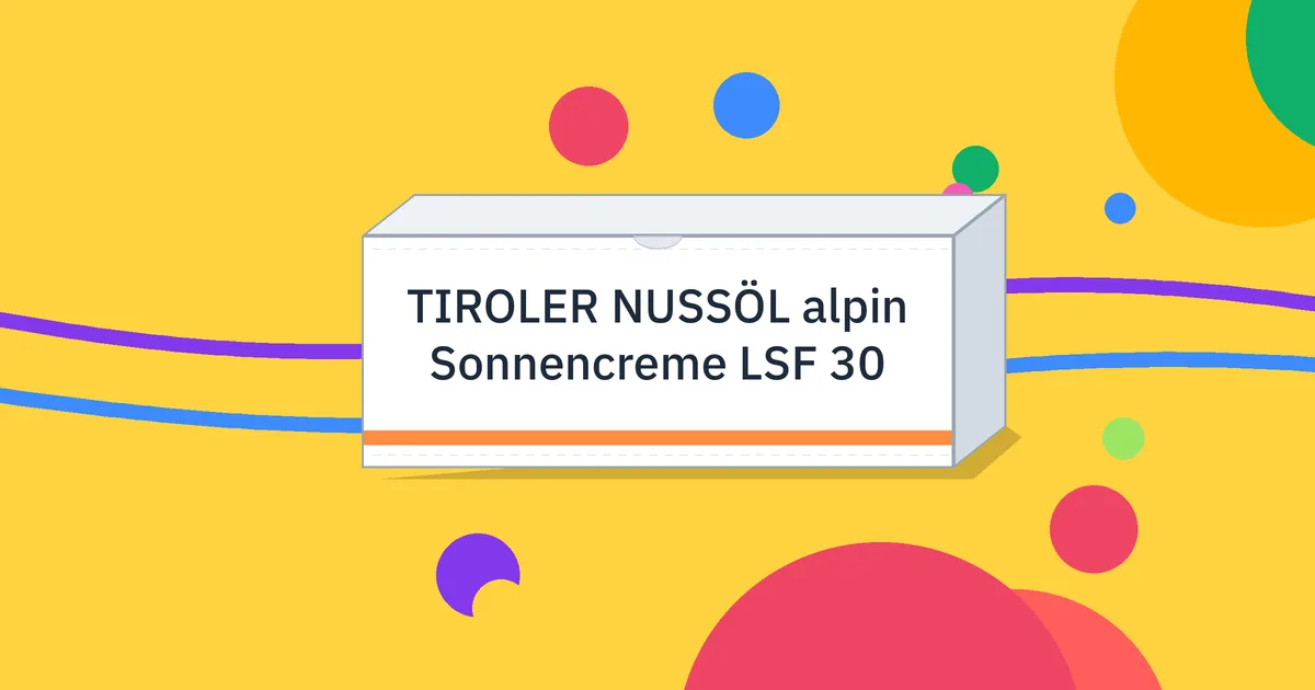 Symbolbild: Packung mit der Aufschrift TIROLER NUSSÖL alpin Sonnencreme LSF 30 (PZN 17562819) – Verfügbarkeit und Bezug in Apotheken in Frankfurt am Main