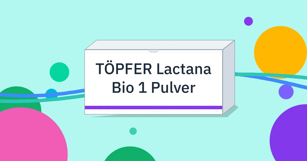 Symbolbild: Packung mit der Aufschrift TÖPFER Lactana Bio 1 Pulver (PZN 06081896) – Verfügbarkeit und Bezug in Apotheken in Frankfurt am Main