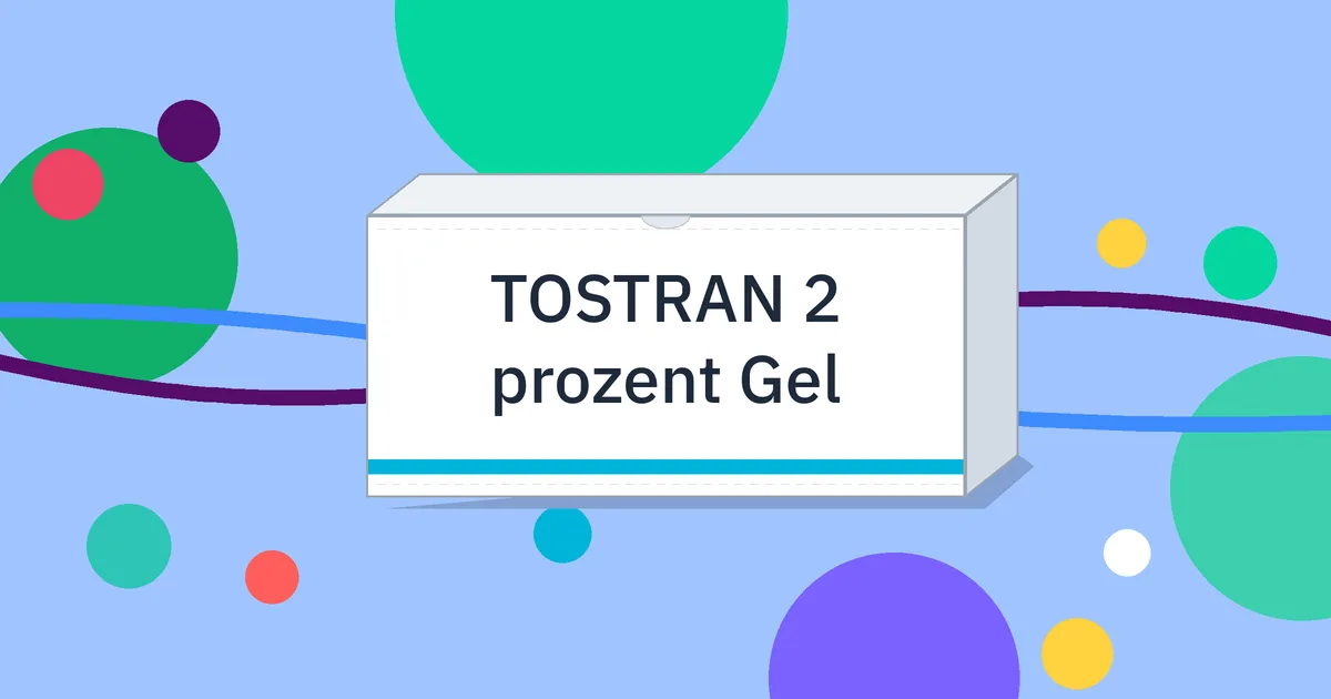Symbolbild: Packung mit der Aufschrift TOSTRAN 2 prozent Gel (PZN 18374103) – Verfügbarkeit und Bezug in Apotheken in Frankfurt am Main