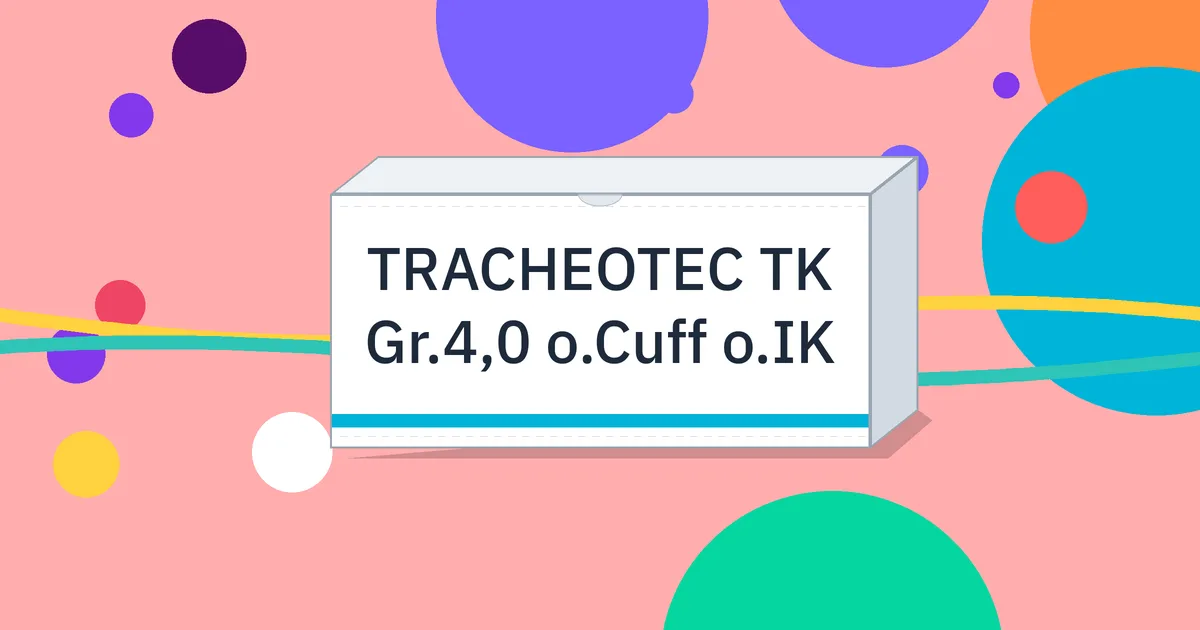 Symbolbild: Packung mit der Aufschrift TRACHEOTEC TK Gr.4,0 o.Cuff o.IK (PZN 02229853) – Verfügbarkeit und Bezug in Apotheken in Frankfurt am Main