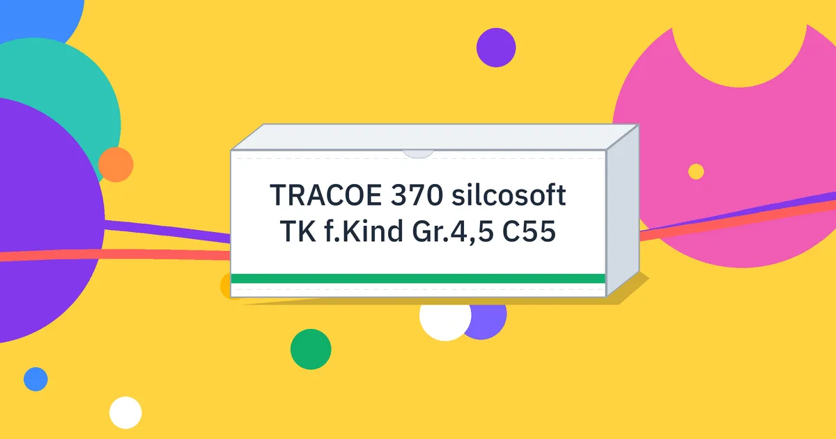 Symbolbild: Packung mit der Aufschrift TRACOE 370 silcosoft TK f.Kind Gr.4,5 C55 (PZN 14314601) – Verfügbarkeit und Bezug in Apotheken in Frankfurt am Main