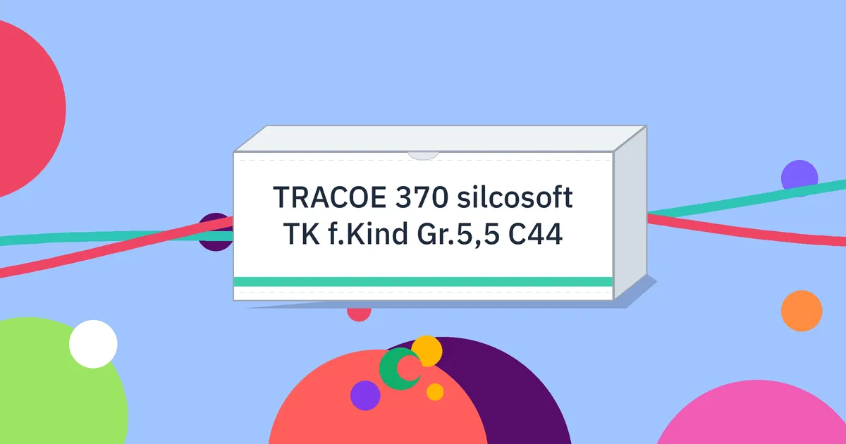 Symbolbild: Packung mit der Aufschrift TRACOE 370 silcosoft TK f.Kind Gr.5,5 C44 (PZN 14314788) – Verfügbarkeit und Bezug in Apotheken in Frankfurt am Main