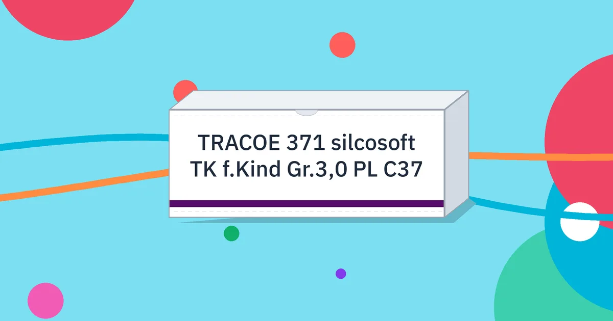 Symbolbild: Packung mit der Aufschrift TRACOE 371 silcosoft TK f.Kind Gr.3,0 PL C37 (PZN 14315061) – Verfügbarkeit und Bezug in Apotheken in Frankfurt am Main