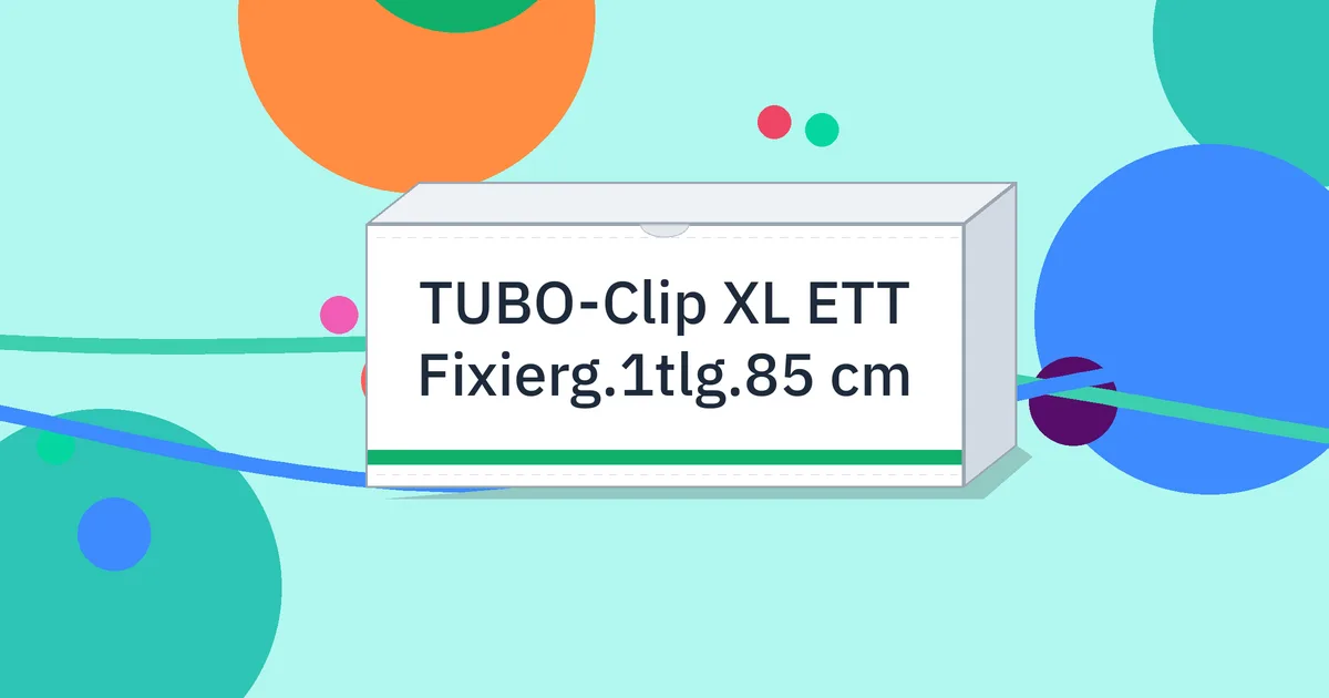 Symbolbild: Packung mit der Aufschrift TUBO-Clip XL ETT Fixierg.1tlg.85 cm (PZN 18796293) – Verfügbarkeit und Bezug in Apotheken in Frankfurt am Main