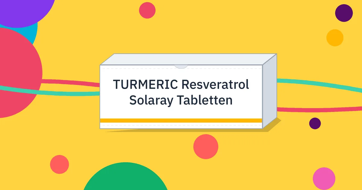 Symbolbild: Packung mit der Aufschrift TURMERIC Resveratrol Solaray Tabletten (PZN 17215093) – Verfügbarkeit und Bezug in Apotheken in Frankfurt am Main