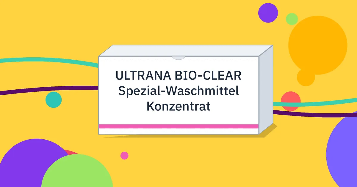 Symbolbild: Packung mit der Aufschrift ULTRANA BIO-CLEAR Spezial-Waschmittel Konzentrat (PZN 12469044) – Verfügbarkeit und Bezug in Apotheken in Frankfurt am Main