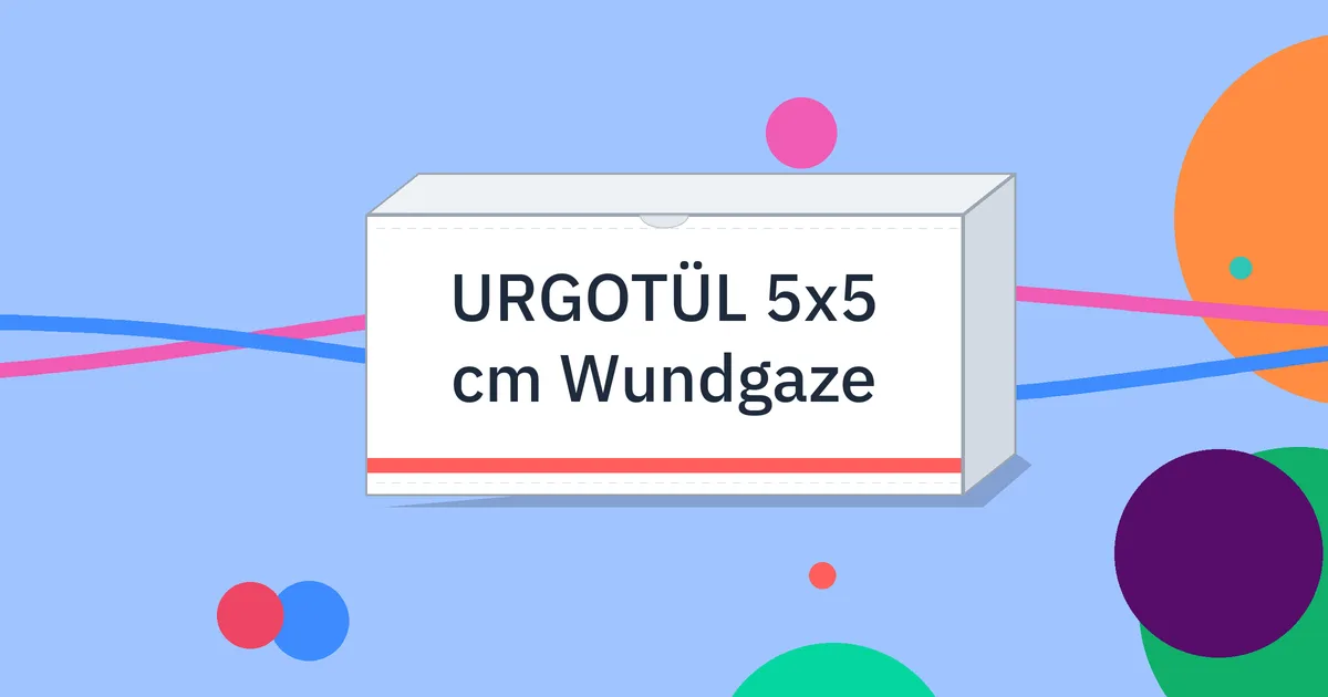 Symbolbild: Packung mit der Aufschrift URGOTÜL 5x5 cm Wundgaze (PZN 19747983) – Verfügbarkeit und Bezug in Apotheken in Frankfurt am Main