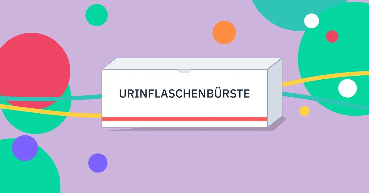 Symbolbild: Packung mit der Aufschrift URINFLASCHENBÜRSTE (PZN 04444892) – Verfügbarkeit und Bezug in Apotheken in Frankfurt am Main