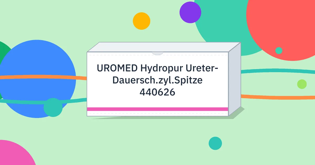 Symbolbild: Packung mit der Aufschrift UROMED Hydropur Ureter-Dauersch.zyl.Spitze 440626 (PZN 11371030) – Verfügbarkeit und Bezug in Apotheken in Frankfurt am Main