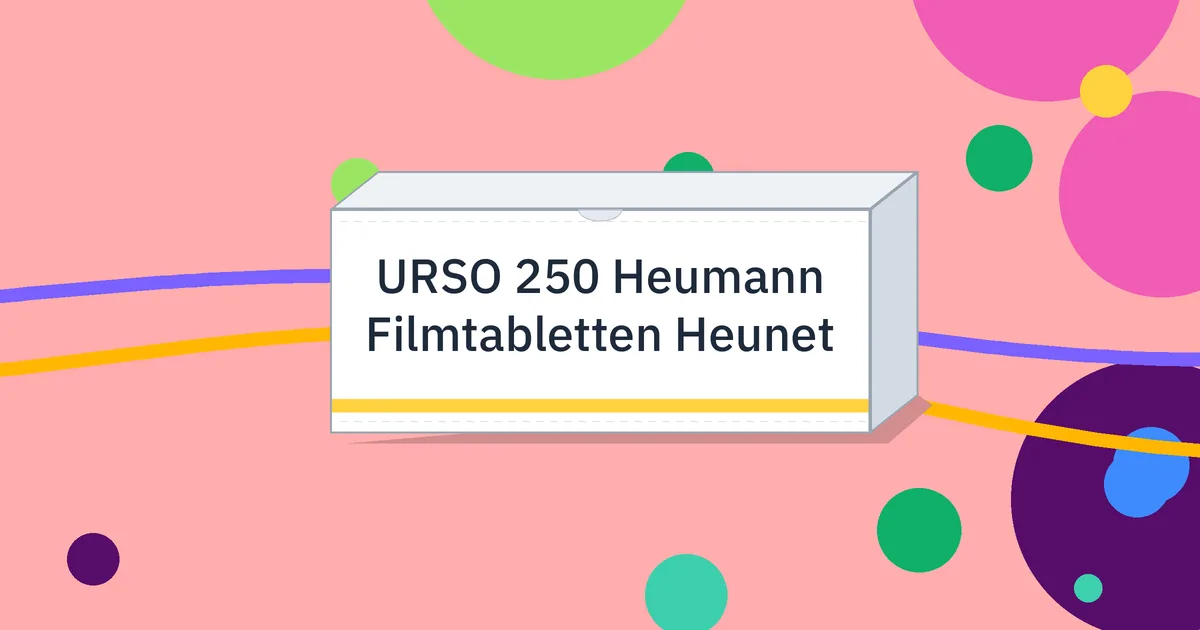 Symbolbild: Packung mit der Aufschrift URSO 250 Heumann Filmtabletten Heunet (PZN 13877259) – Verfügbarkeit und Bezug in Apotheken in Frankfurt am Main
