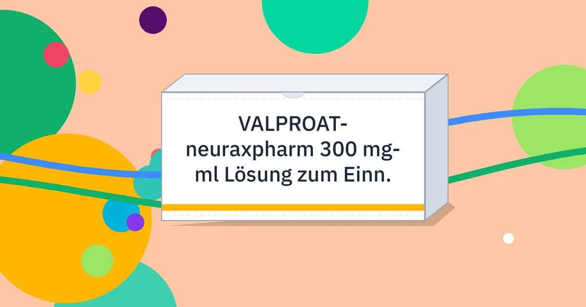Symbolbild: Packung mit der Aufschrift VALPROAT-neuraxpharm 300 mg-ml Lösung zum Einn. (PZN 01400598) – Verfügbarkeit und Bezug in Apotheken in Frankfurt am Main