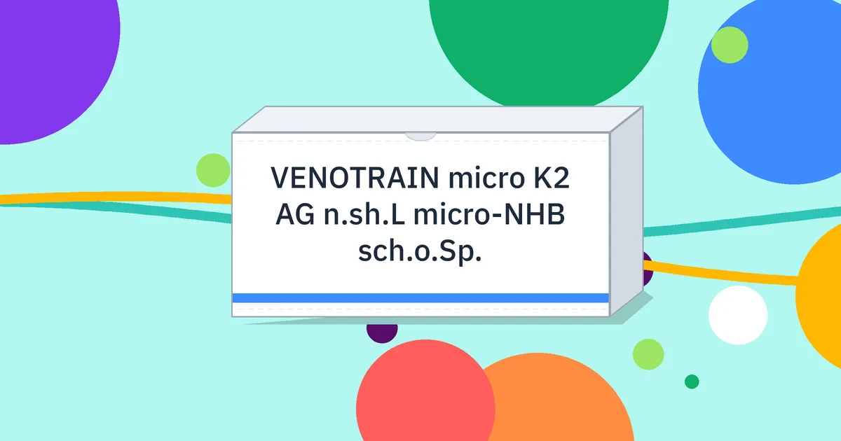 Symbolbild: Packung mit der Aufschrift VENOTRAIN micro K2 AG n.sh.L micro-NHB sch.o.Sp. (PZN 16066679) – Verfügbarkeit und Bezug in Apotheken in Frankfurt am Main