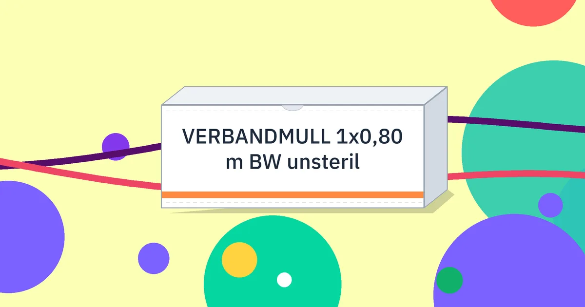 Symbolbild: Packung mit der Aufschrift VERBANDMULL 1x0,80 m BW unsteril (PZN 04046571) – Verfügbarkeit und Bezug in Apotheken in Frankfurt am Main