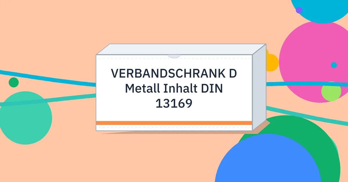 Symbolbild: Packung mit der Aufschrift VERBANDSCHRANK D Metall Inhalt DIN 13169 (PZN 12491546) – Verfügbarkeit und Bezug in Apotheken in Frankfurt am Main