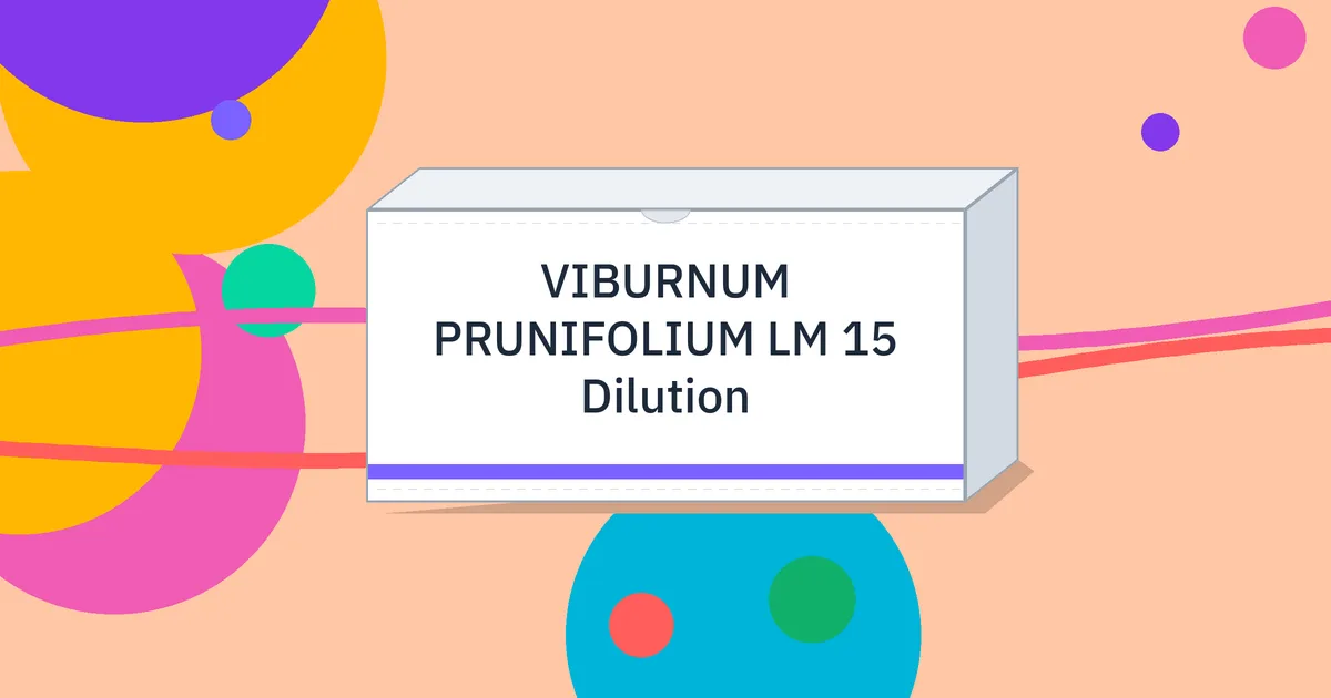 Symbolbild: Packung mit der Aufschrift VIBURNUM PRUNIFOLIUM LM 15 Dilution (PZN 13271841) – Verfügbarkeit und Bezug in Apotheken in Frankfurt am Main