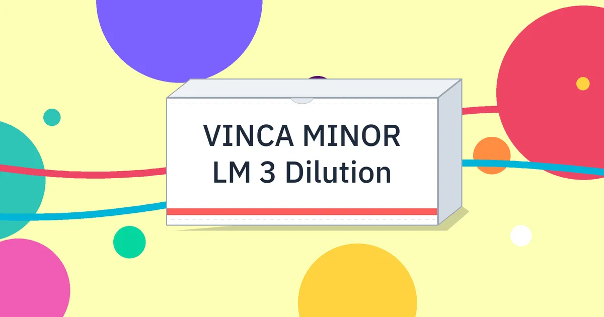 Symbolbild: Packung mit der Aufschrift VINCA MINOR LM 3 Dilution (PZN 13273426) – Verfügbarkeit und Bezug in Apotheken in Frankfurt am Main