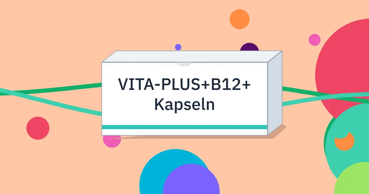 Symbolbild: Packung mit der Aufschrift VITA-PLUS+B12+ Kapseln (PZN 14373791) – Verfügbarkeit und Bezug in Apotheken in Frankfurt am Main