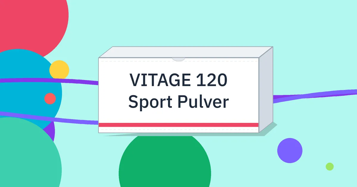 Symbolbild: Packung mit der Aufschrift VITAGE 120 Sport Pulver (PZN 12511763) – Verfügbarkeit und Bezug in Apotheken in Frankfurt am Main