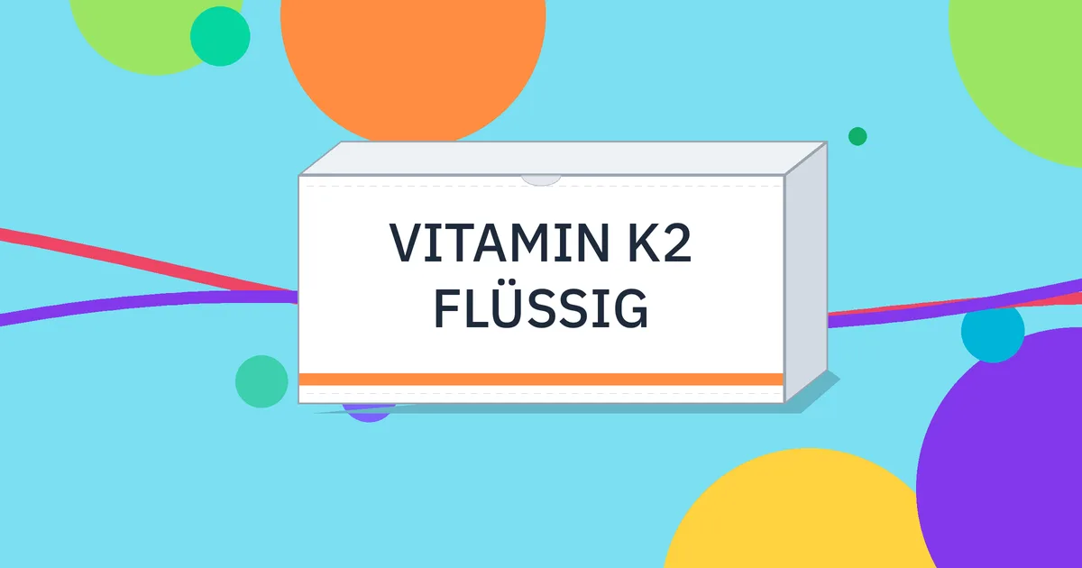 Symbolbild: Packung mit der Aufschrift VITAMIN K2 FLÜSSIG (PZN 18427590) – Verfügbarkeit und Bezug in Apotheken in Frankfurt am Main