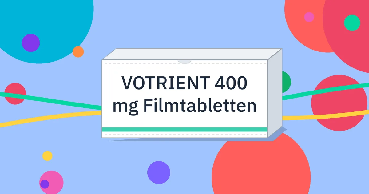 Symbolbild: Packung mit der Aufschrift VOTRIENT 400 mg Filmtabletten (PZN 10319814) – Verfügbarkeit und Bezug in Apotheken in Frankfurt am Main