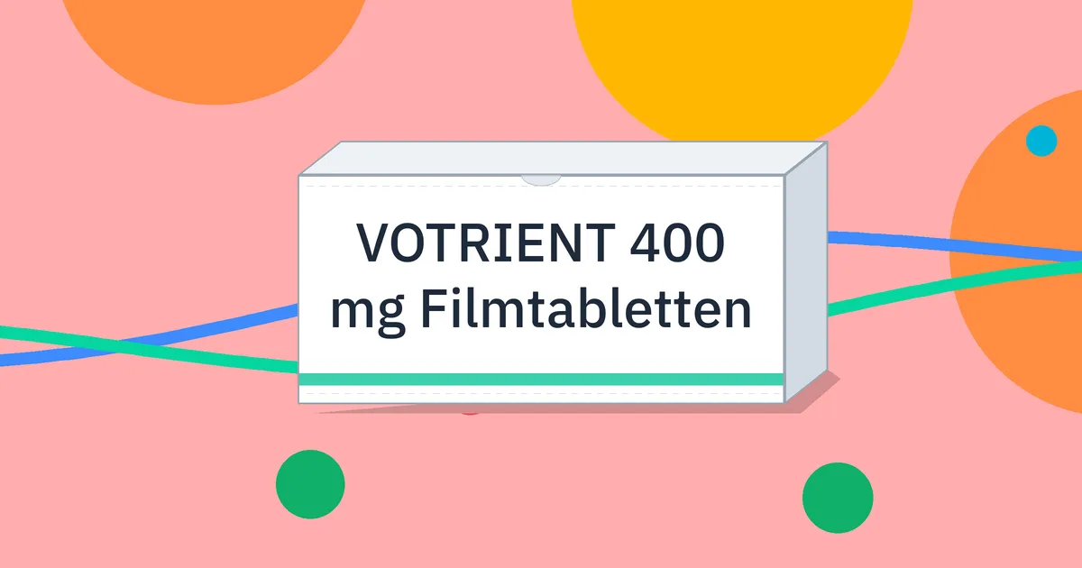 Symbolbild: Packung mit der Aufschrift VOTRIENT 400 mg Filmtabletten (PZN 01332655) – Verfügbarkeit und Bezug in Apotheken in Frankfurt am Main