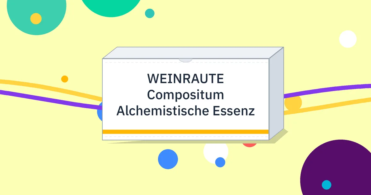Symbolbild: Packung mit der Aufschrift WEINRAUTE Compositum Alchemistische Essenz (PZN 18113638) – Verfügbarkeit und Bezug in Apotheken in Frankfurt am Main